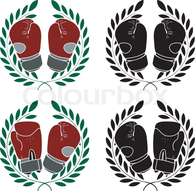 Set of boxer gloves. stencils. vector ... | Stock vector | Colourbox