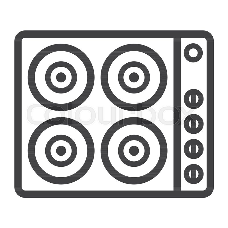 Electric hot plate line icon, ... | Stock-Vektor | Colourbox