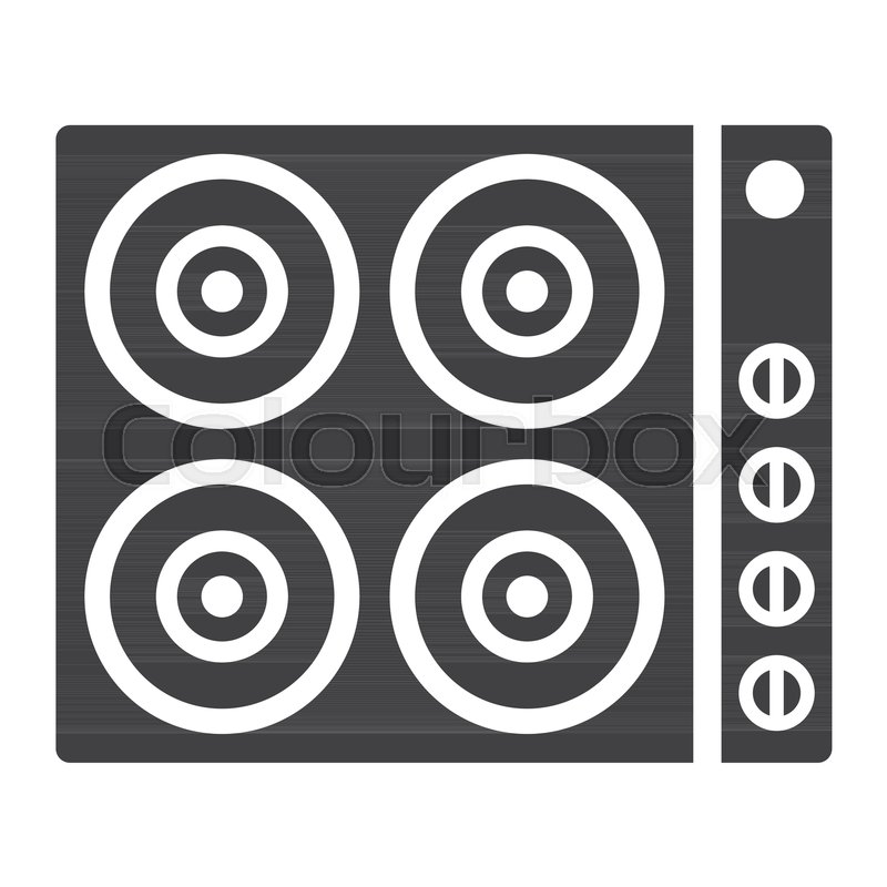 Electric hot plate glyph icon, ... | Stock-Vektor | Colourbox