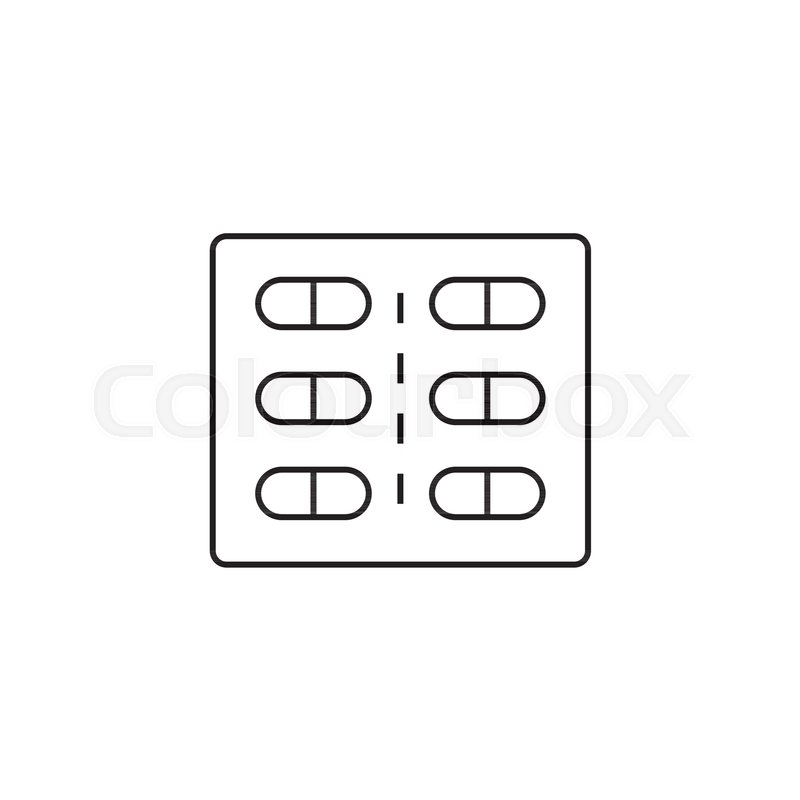 Tablets symbol. Pills in a blister ... | Stock-Vektor | Colourbox