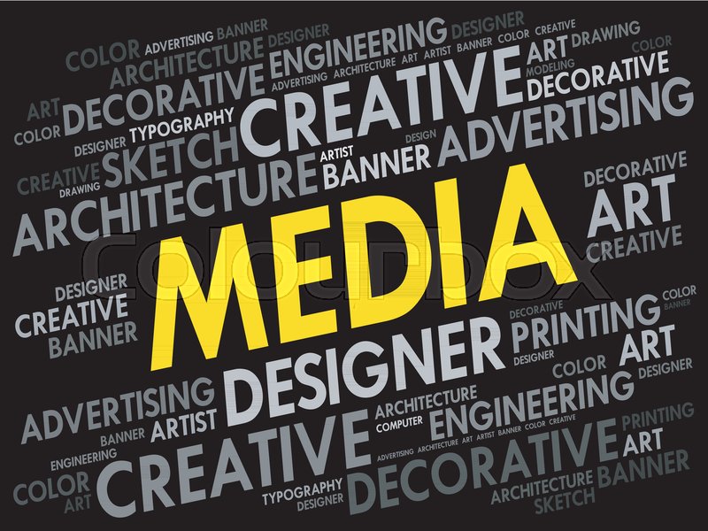MEDIA word cloud, creative business ... | Stock vector | Colourbox