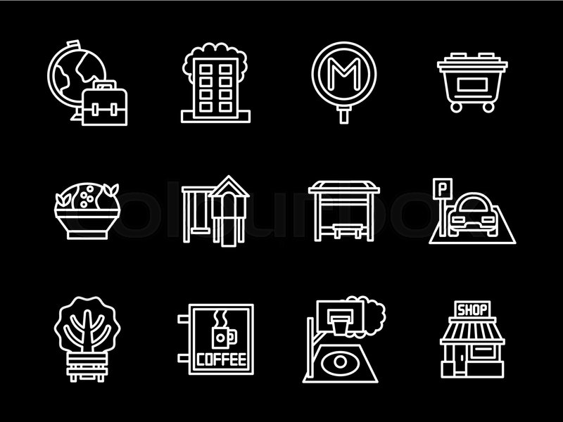 Abstract symbols of urban ... | Stock vector | Colourbox