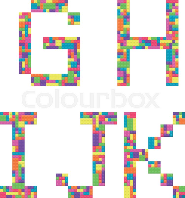 G, h, i, j, k alphabet letters from ... | Stock vector | Colourbox