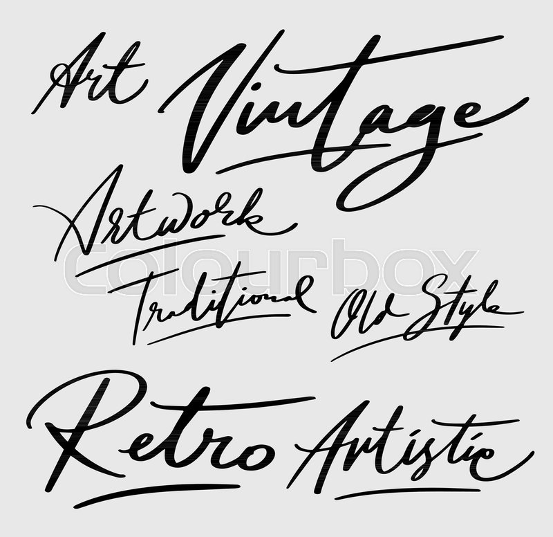 Vintage and retro handwriting ... | Stock vector | Colourbox