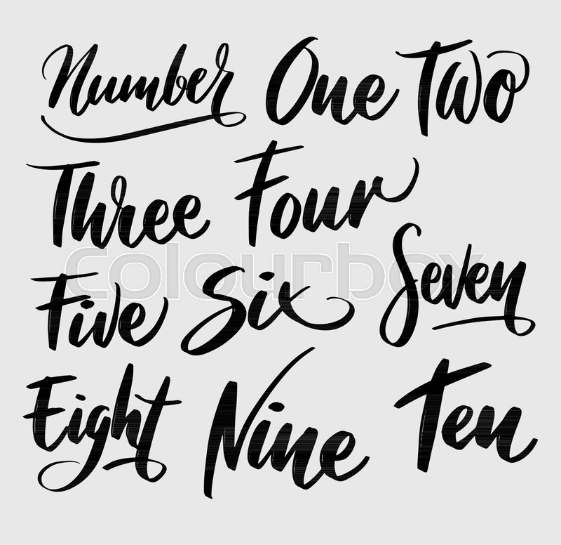 Number Handwriting Calligraphy Good Stock Vector Colourbox Number Handwriting Calligraphy Good Stock Vector Colourbox