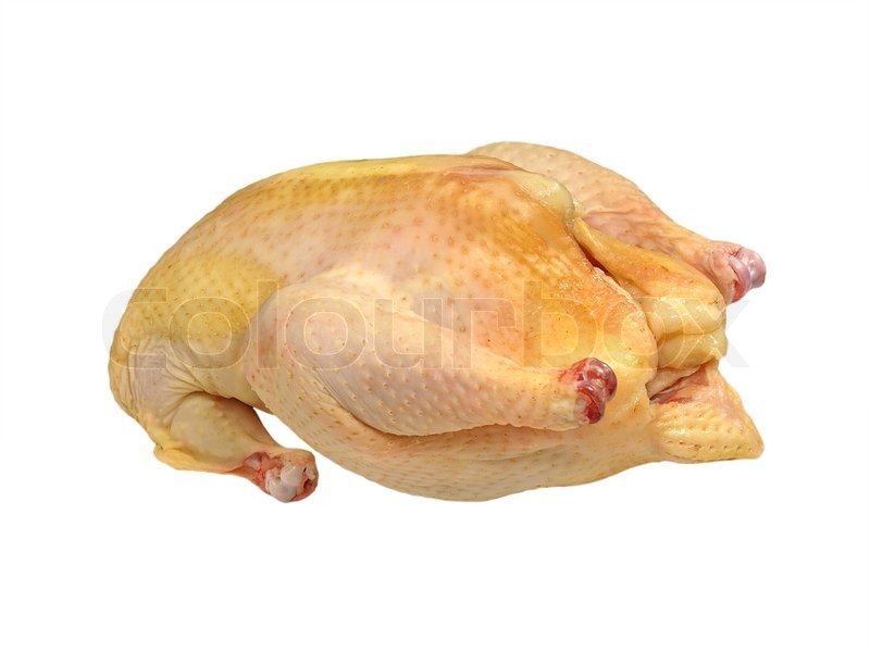 Uncooked chicken isolated on a white ... | Stock image | Colourbox