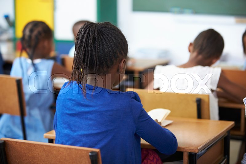 Back view of kids during a lesson at an ... | Stock image | Colourbox