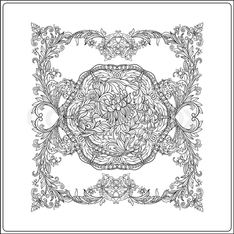Medieval floral royal pattern. ... | Stock vector | Colourbox