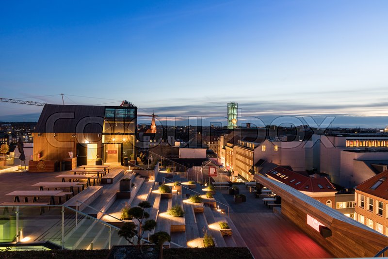 Udsigt fra Salling Rooftop i Aarhus i ... | Stock foto | Colourbox