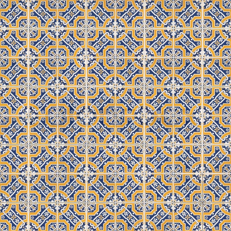 Seamless tile pattern of ancient ceramic tiles. | Stock Photo | Colourbox