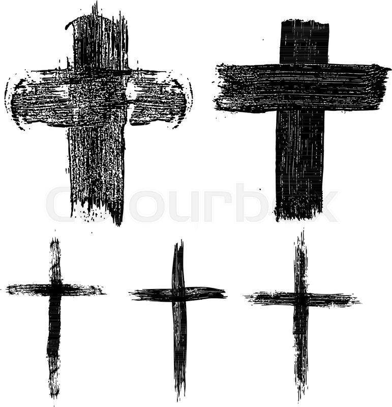Set of hand drawn crosses. Religious ... | Stock vector | Colourbox