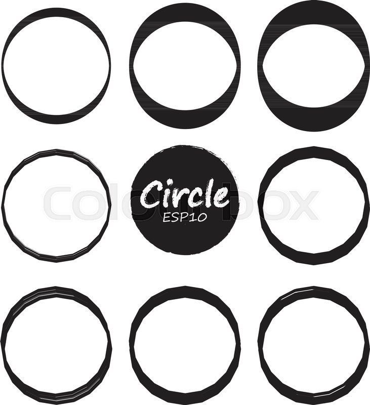 Set of 9 circles,Vector design ... | Stock vector | Colourbox