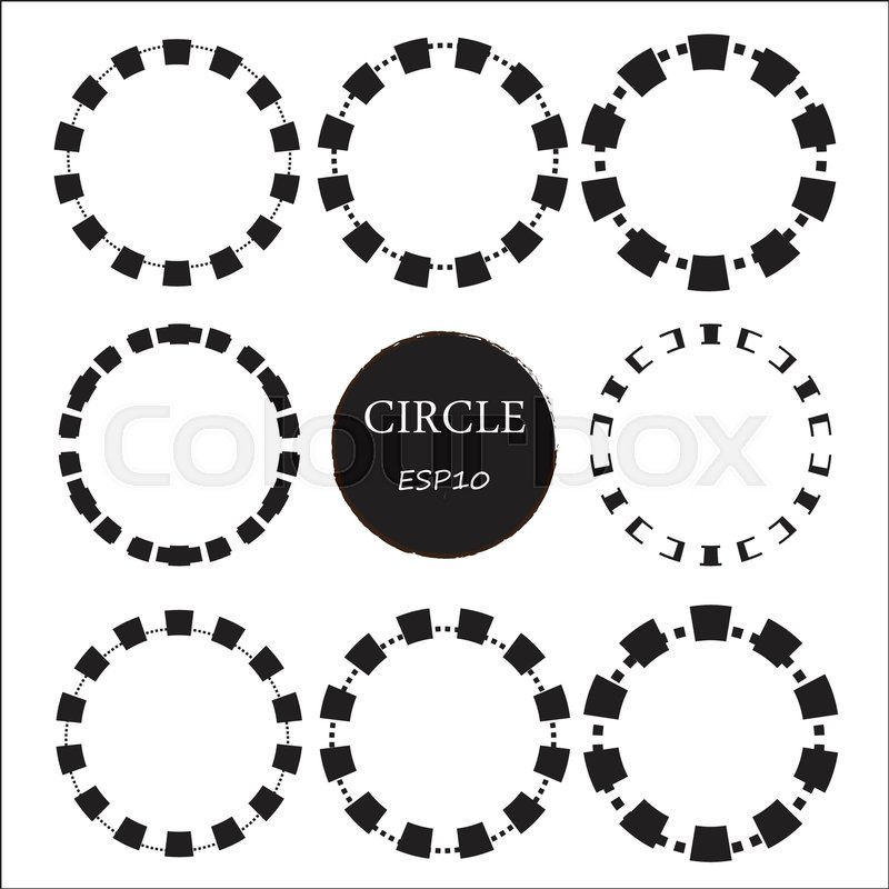 Set of 9 circles,Vector design ... | Stock vector | Colourbox