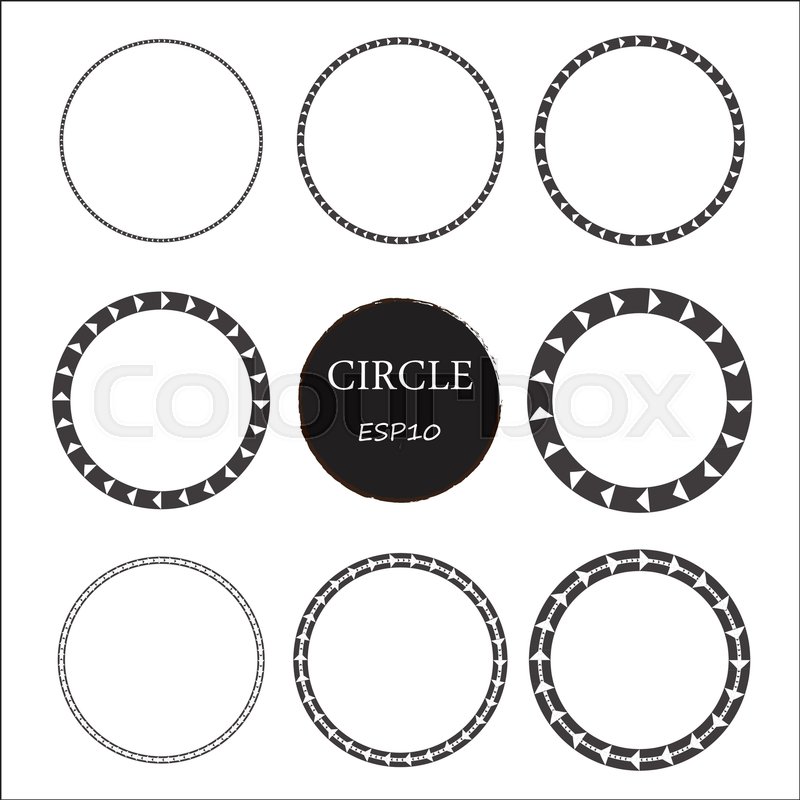 Set of 9 circles,Vector design ... | Stock vector | Colourbox