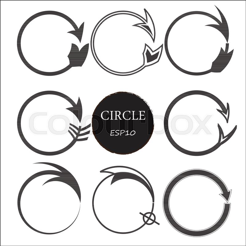 Set of 9 circles,Vector design ... | Stock vector | Colourbox