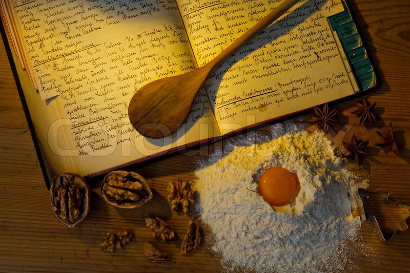 An old handwritten cookbook with ... | Stock image | Colourbox