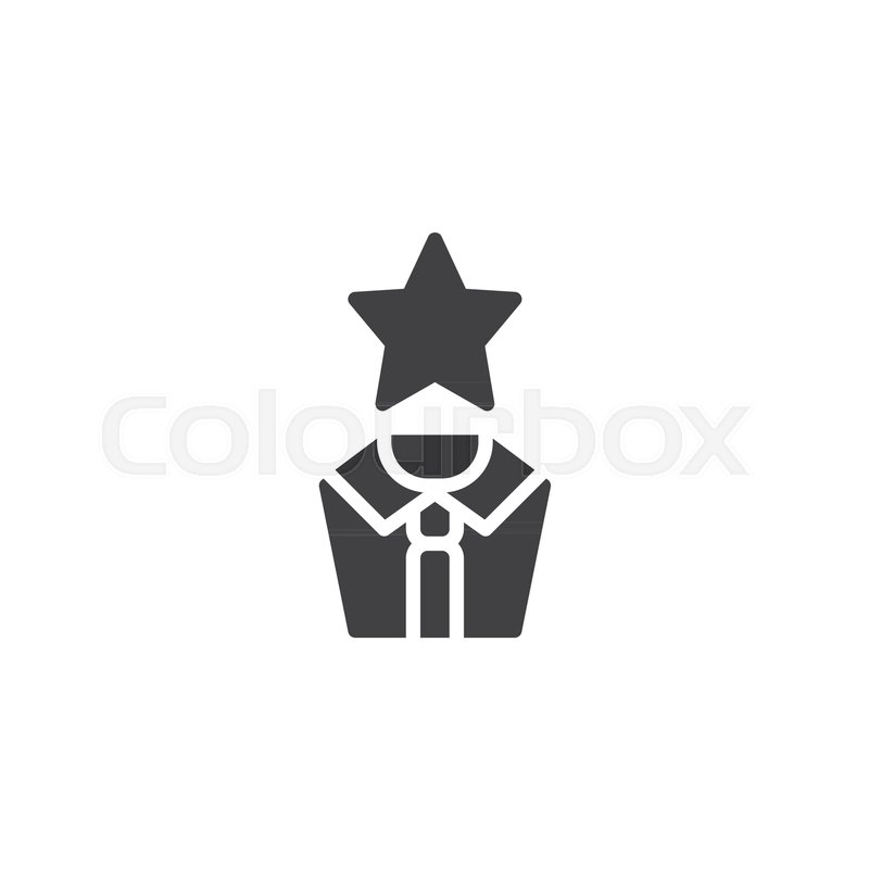 Star head icon vector, filled flat sign, solid pictogram isolated on ...
