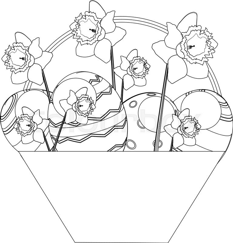 Coloring book line artwork easter ... | Stock vector | Colourbox