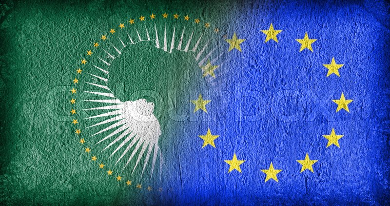 The African Union and the EU, flags ... | Stock image | Colourbox