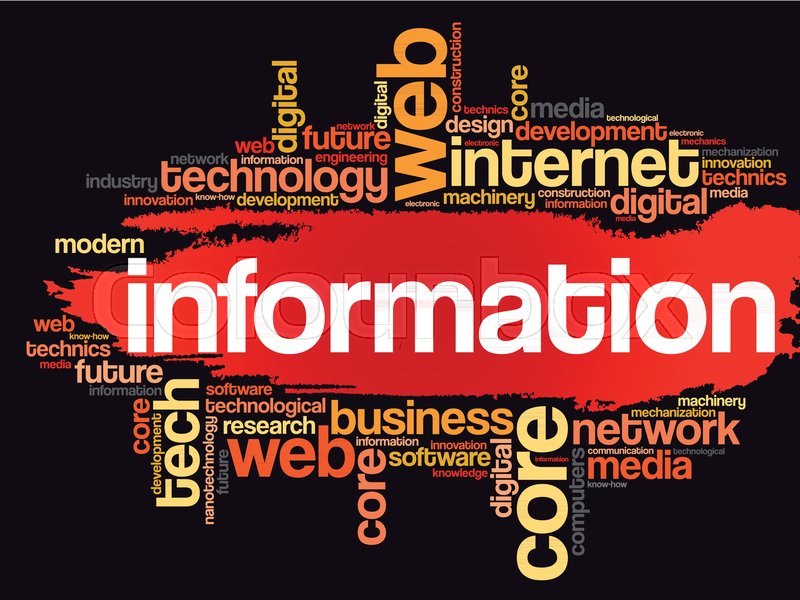 INFORMATION word cloud, technology ... | Stock vector | Colourbox