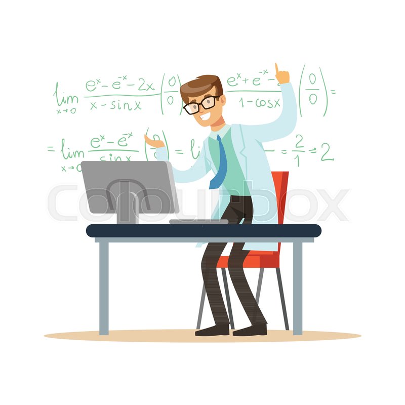 Cheerful theoretical physicist or ... | Stock vector | Colourbox