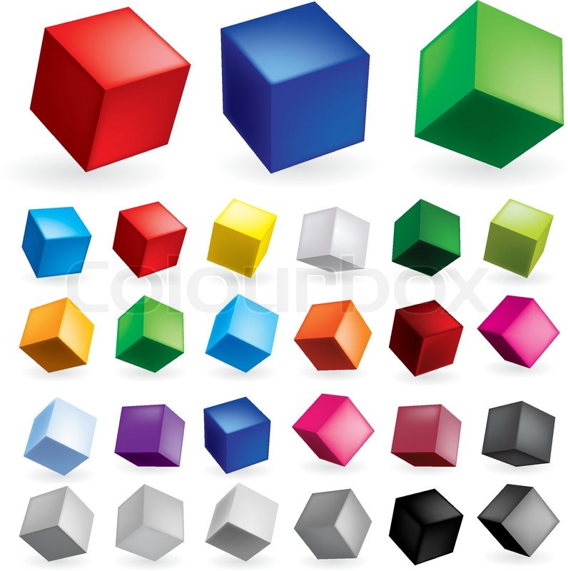 Cubes in various combinations of ... | Stock vector | Colourbox