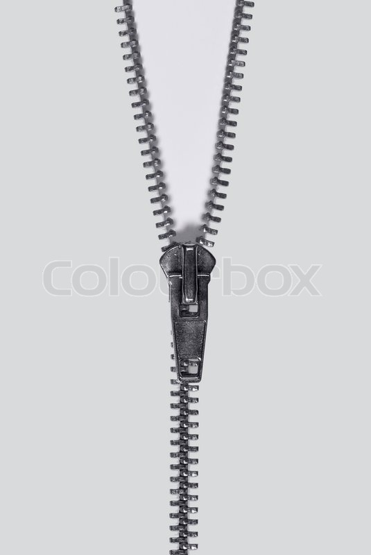 Studio photography of a long zipper ... | Stock image | Colourbox