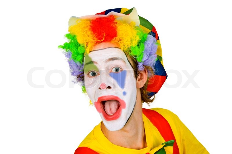Colorful Clown isolated on whtie ... | Stock image | Colourbox