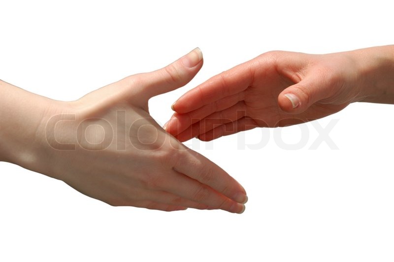 Handshake isolated on white | Stock image | Colourbox