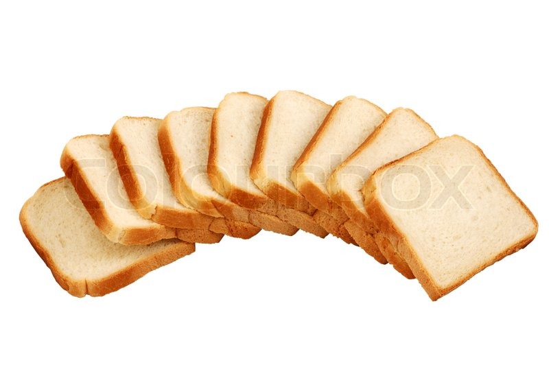 Toast bread isolated over white ... | Stock image | Colourbox
