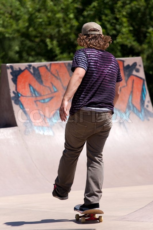 Action shot of a skateboarder skating ... | Stock Photo | Colourbox