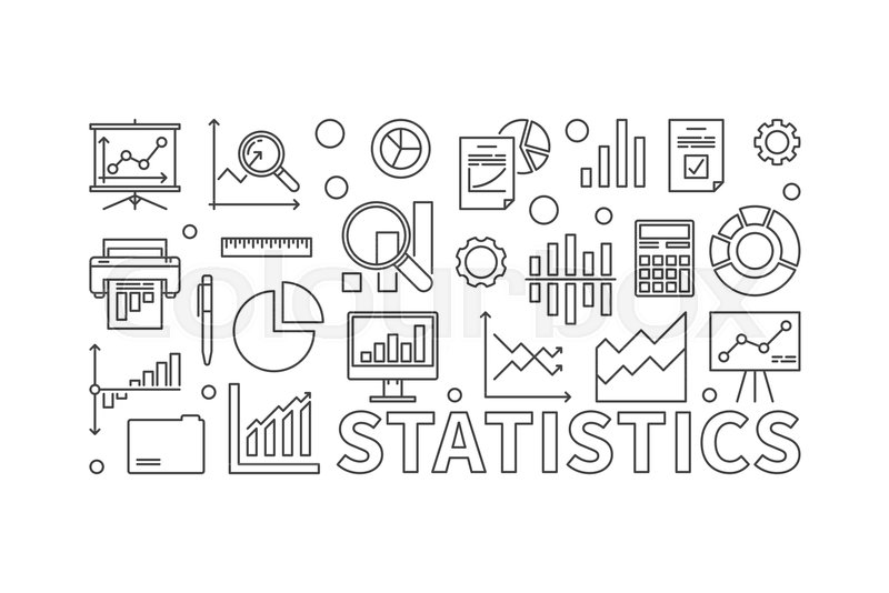 Vector statistics line illustration. ... | Stock vector | Colourbox