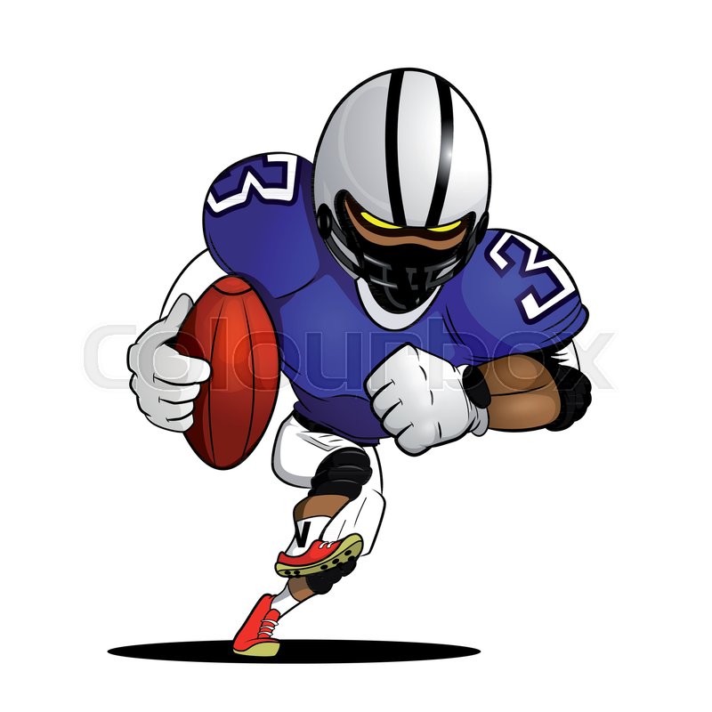 Cartoon American Football Player Catching