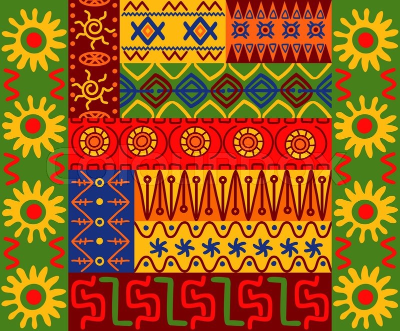 Abstract ethnic patterns and ornaments ... | Stock vector | Colourbox