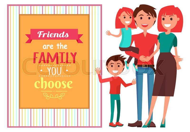 Friendly happy family with standing ... | Stock vector | Colourbox