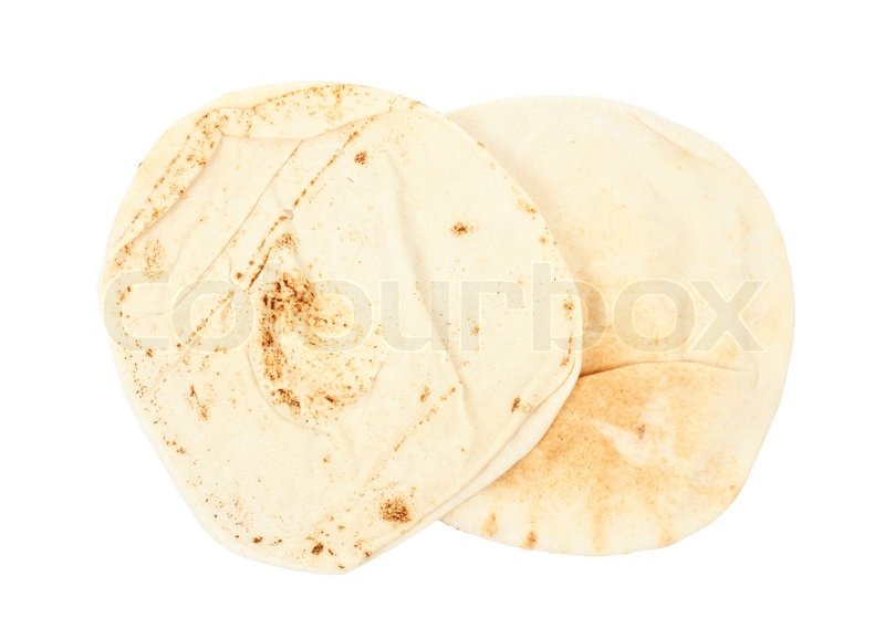 Arabisk brød isoleret over hvide ... | Stock foto | Colourbox