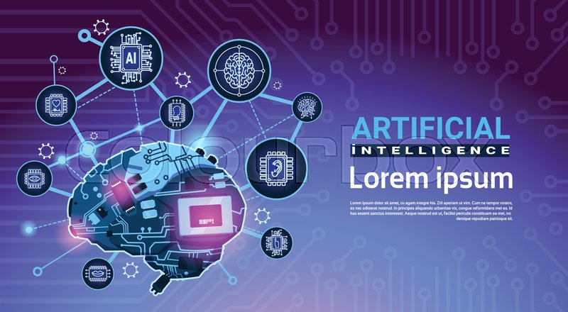 Artificial Intelligence Banner With ... | Stock vector | Colourbox