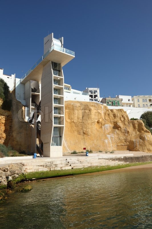 Elevator to the beach in Albufeira, ... | Stock image | Colourbox
