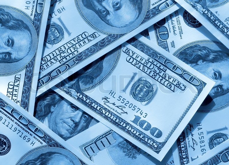 Blue abstract money background from dollars usa | Stock Photo | Colourbox