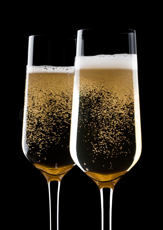 Champagne Glasses With Bubbles With Stock Image Colourbox
