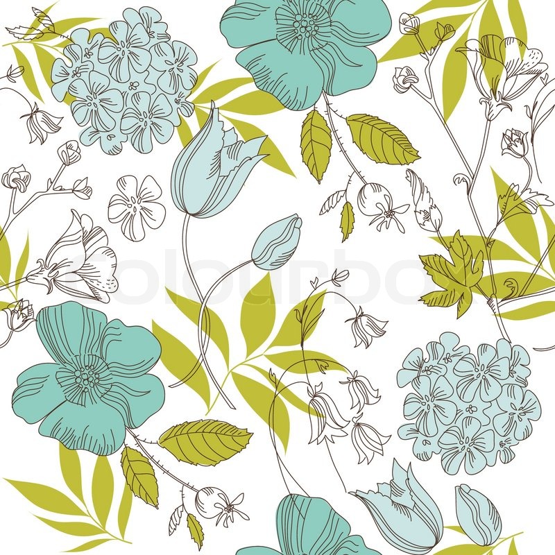 Seamless vintage flower pattern | Stock vector | Colourbox
