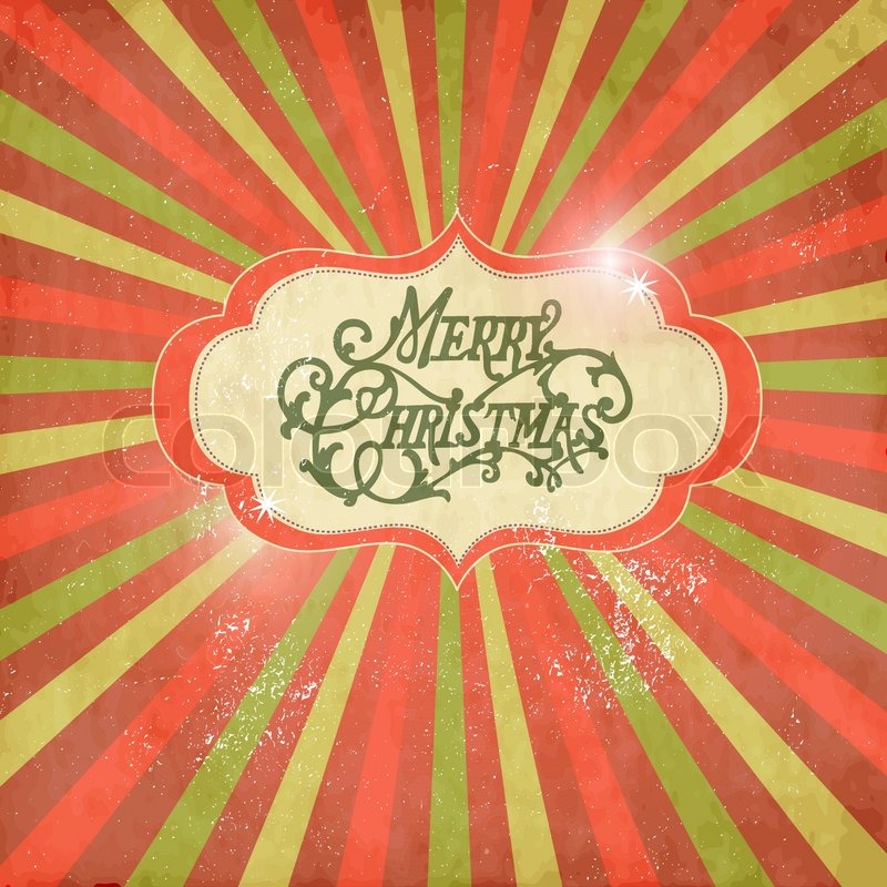 Vintage Christmas template, colored ... | Stock vector | Colourbox