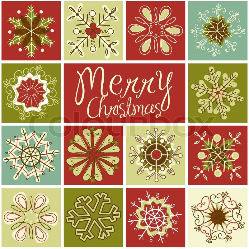 Retro Snowflakes | Stock vector | Colourbox