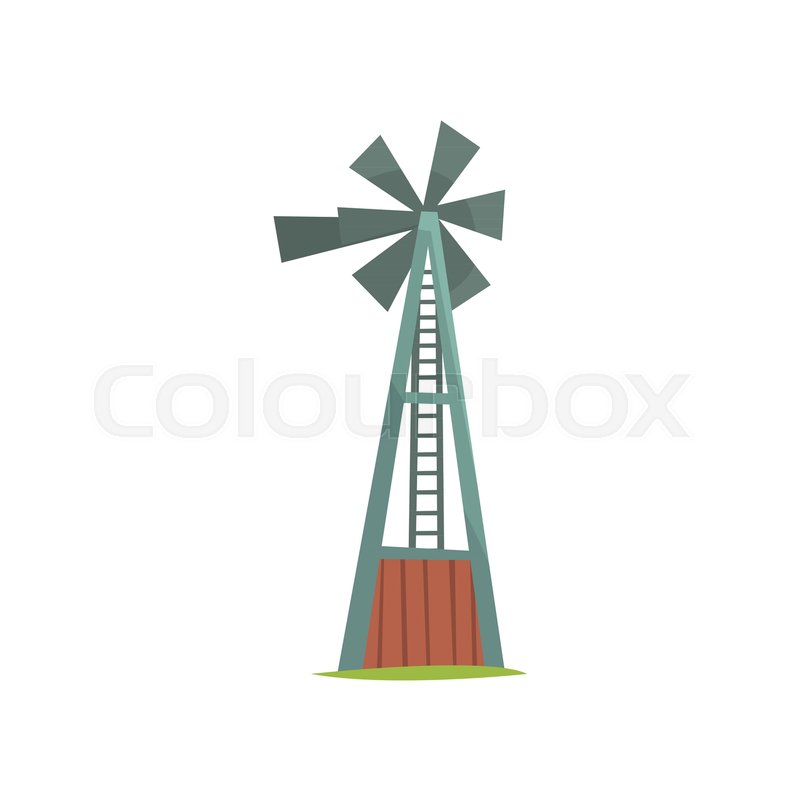 Wind water pump, traditional ... | Stock vector | Colourbox