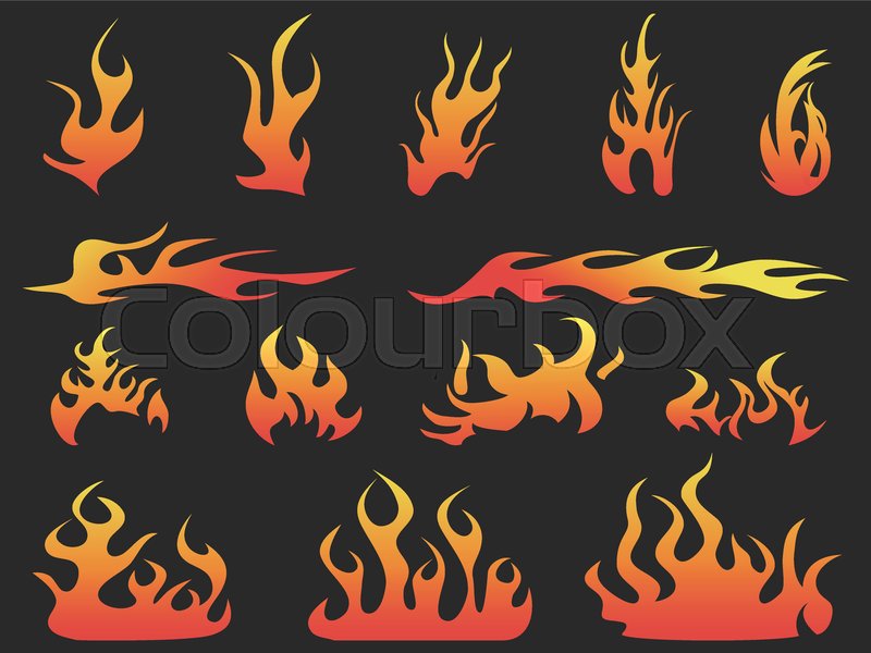 Isolated abstract color fire patterns ... | Stock vector | Colourbox
