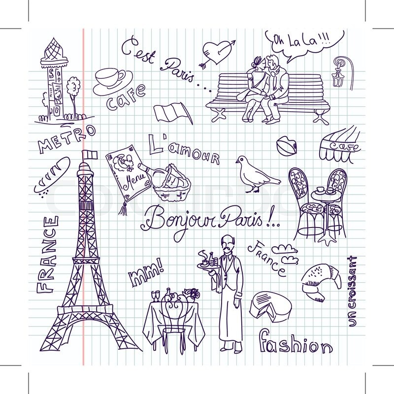 Paris doodles | Stock vector | Colourbox