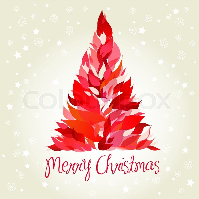Beautiful Red Christmas tree | Stock vector | Colourbox