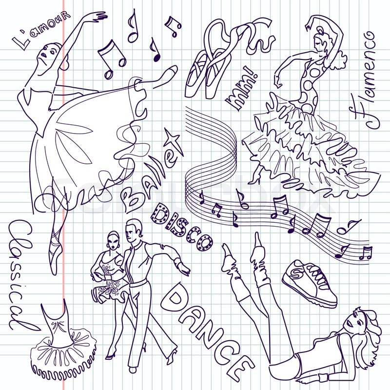 Dance doodles | Stock vector | Colourbox