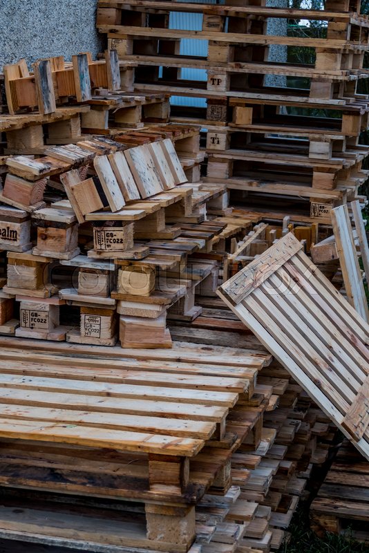 Stack of wooden pallets, symbol of ... | Stock image | Colourbox