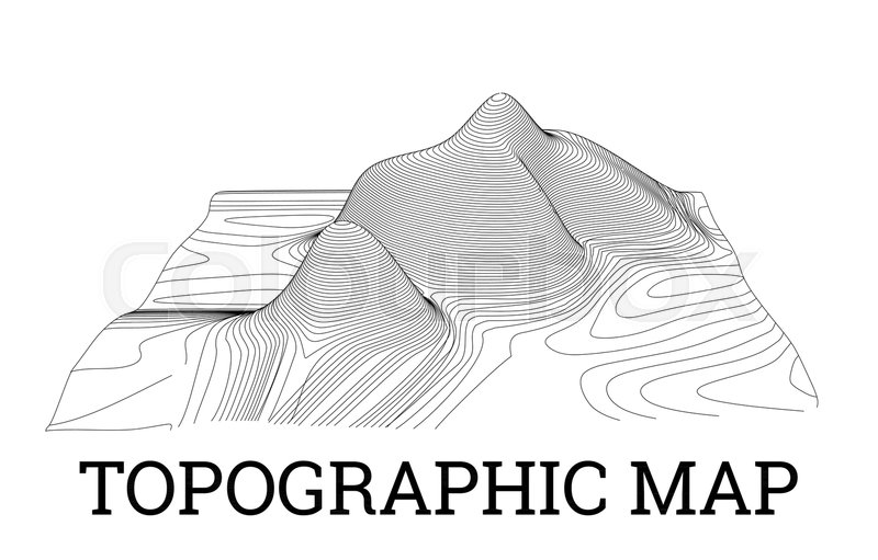 Topographical map of the locality, ... | Stock vector | Colourbox